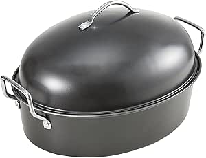 Amazon.com: KITESSENSU Nonstick Roasting Pan with Lid - Large Turkey ...