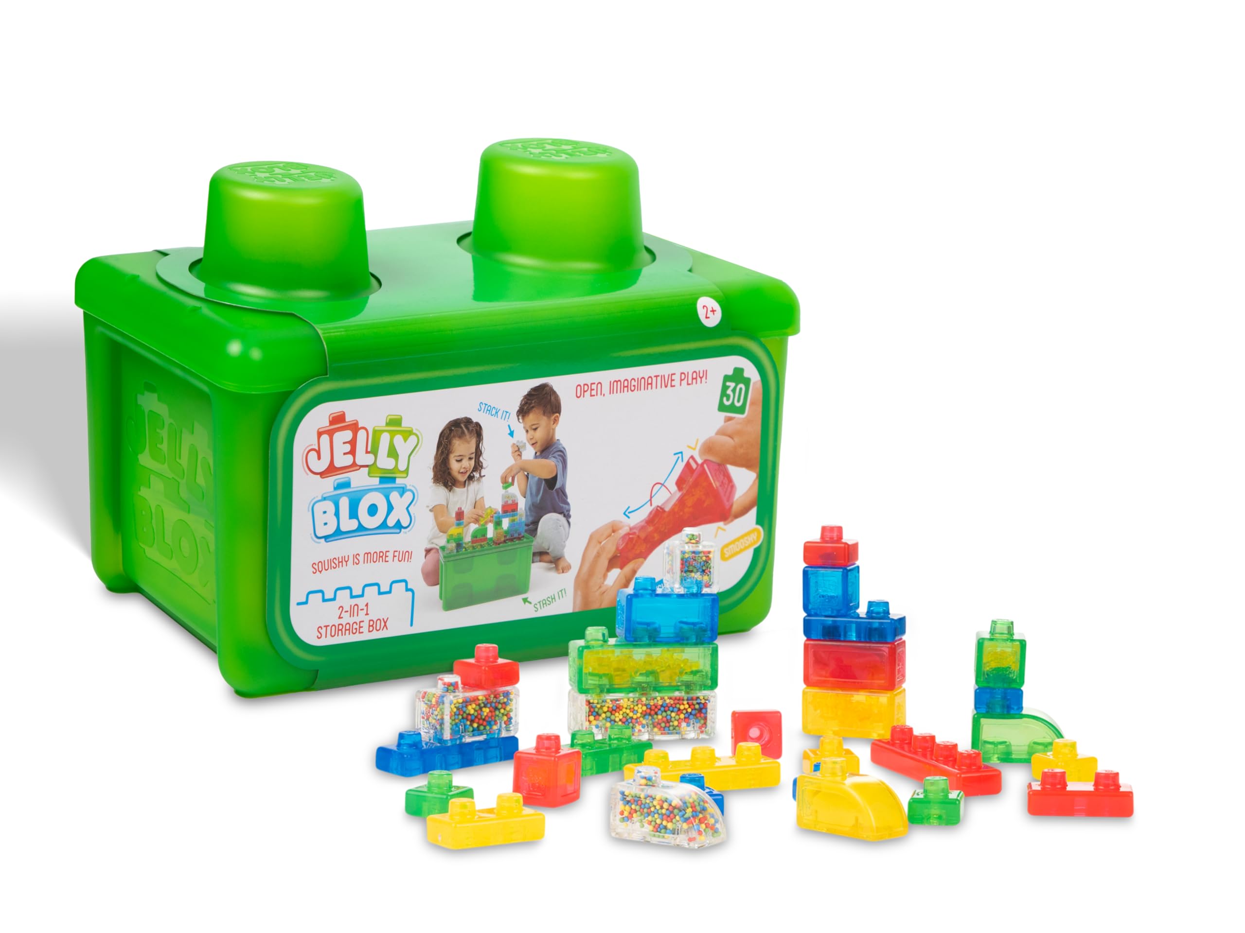 Amazon.com: Jelly Blox Stash 'N Stack 2-in-1 Storage Case Including 30 ...
