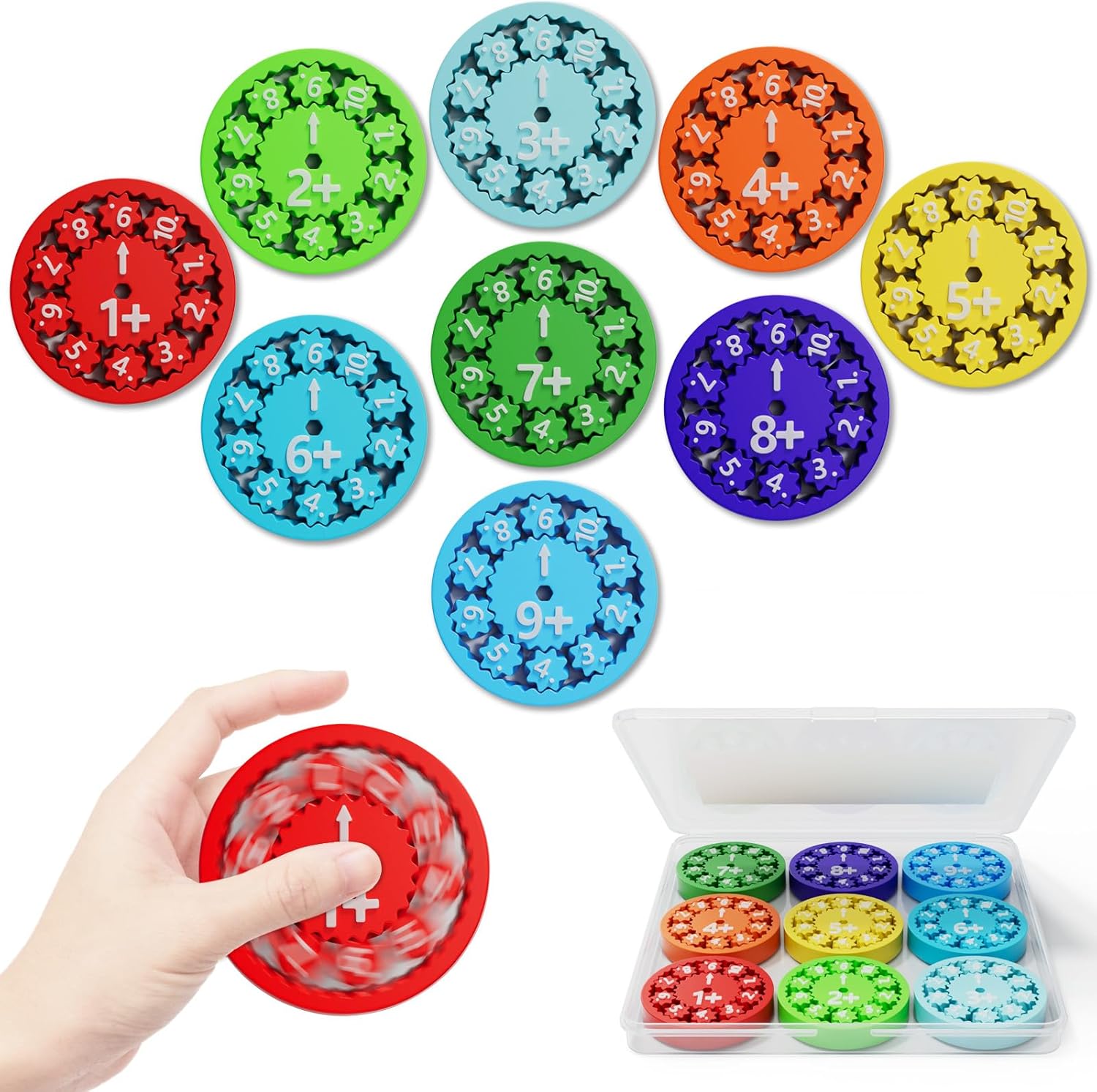 Amazon.com: Fidget Spinner de matemáticas, paquete de 9 juguetes para ...