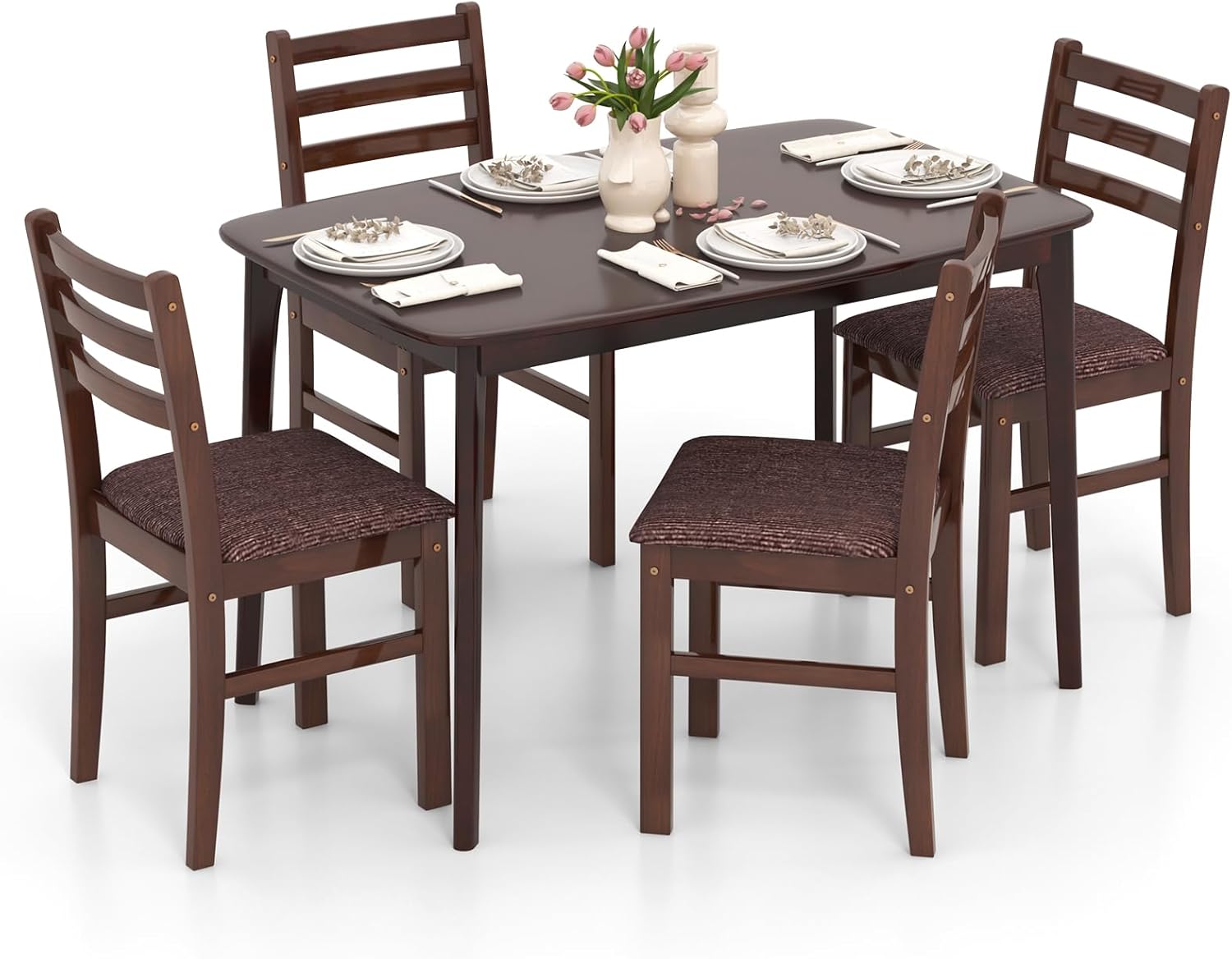 Amazon.com - Giantex 5-Pieces Dining Table Set for 4 - Mid-Century ...