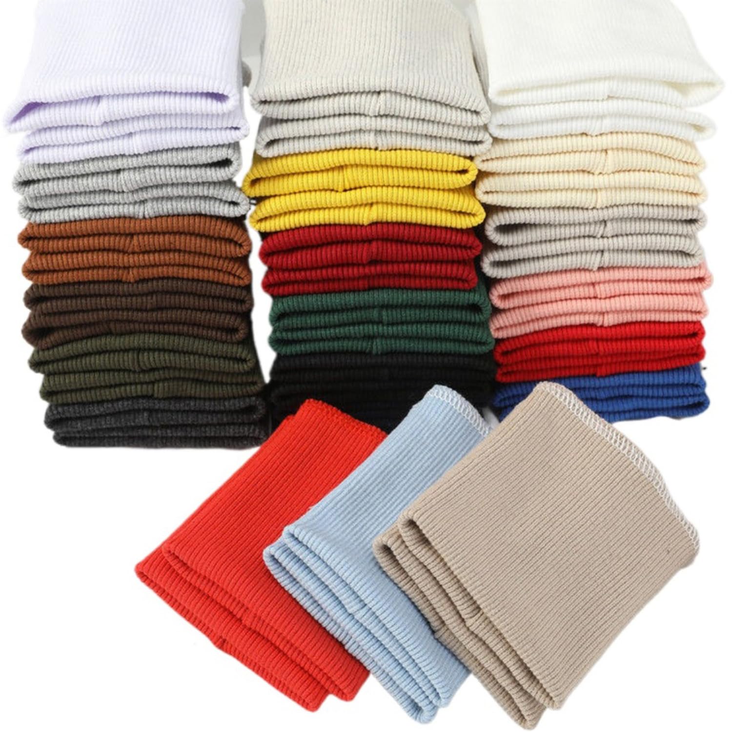 Amazon.com: OCTHIRLZ 1 Pair Finished Ribbing Cuff Fabric Cotton Stretch ...