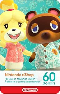 $60 Nintendo eShop Gift Card - Nintendo Switch [Digital Code] : Amazon ...