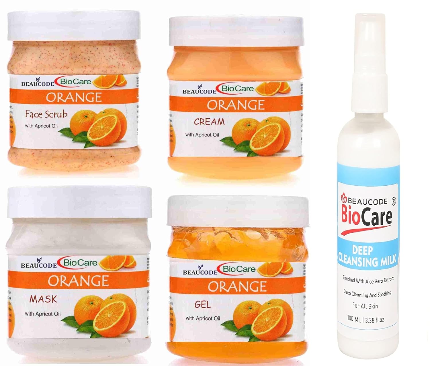 BEAUCODE BioCare Orange Facial Kit 250 ml Each With Deep Cleansing Milk ...
