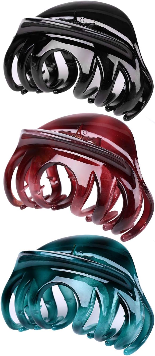Amazon.com : Fashion & Lifestyle 3 Pack 4-inch Large Hair Claws Jaw ...