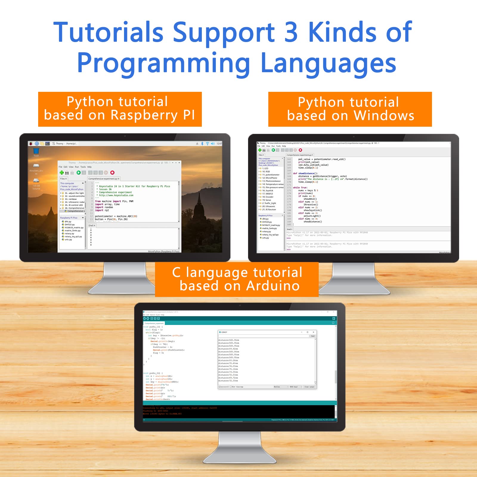 Snapklik.com : KEYESTUDIO Raspberry Pi Pico 37 Sensors In 1 Box Starter Kit