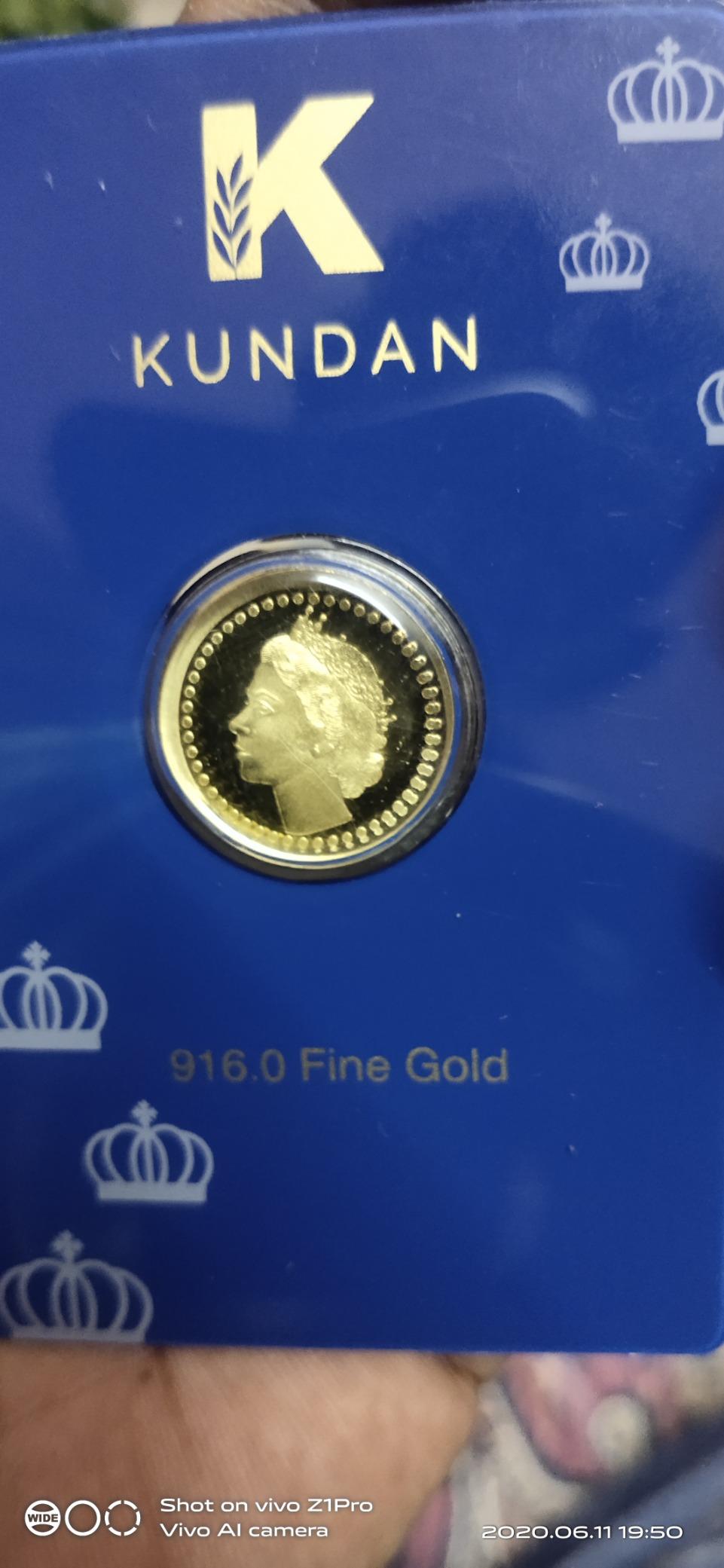 Kundan 22k (916) 4 gm Lord Ganesh Yellow Gold Coin : Amazon.in: Jewellery