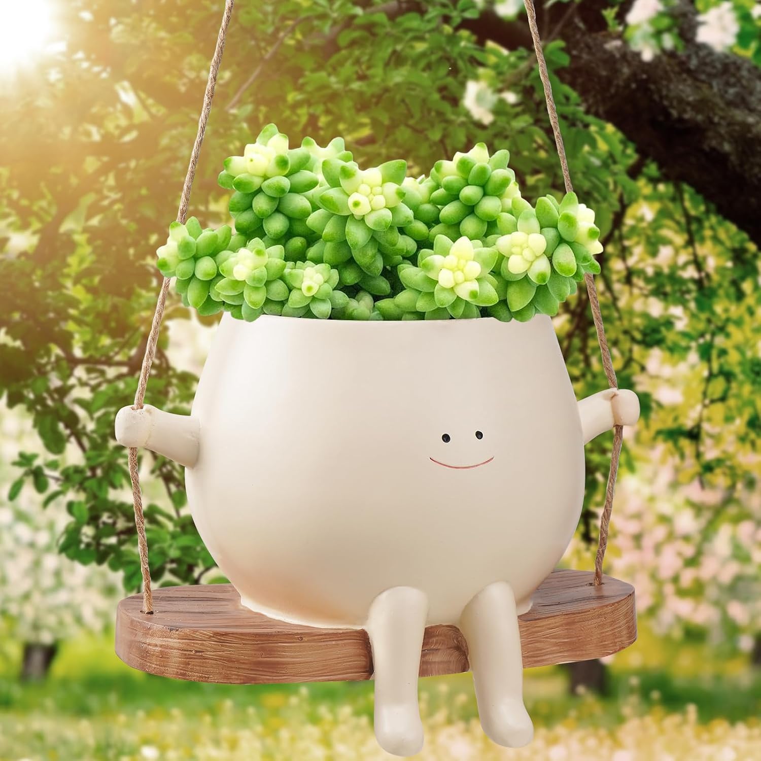 Amazon.com: Swing Face Planter Pot - Hanging Indoor Plants, Swinging ...