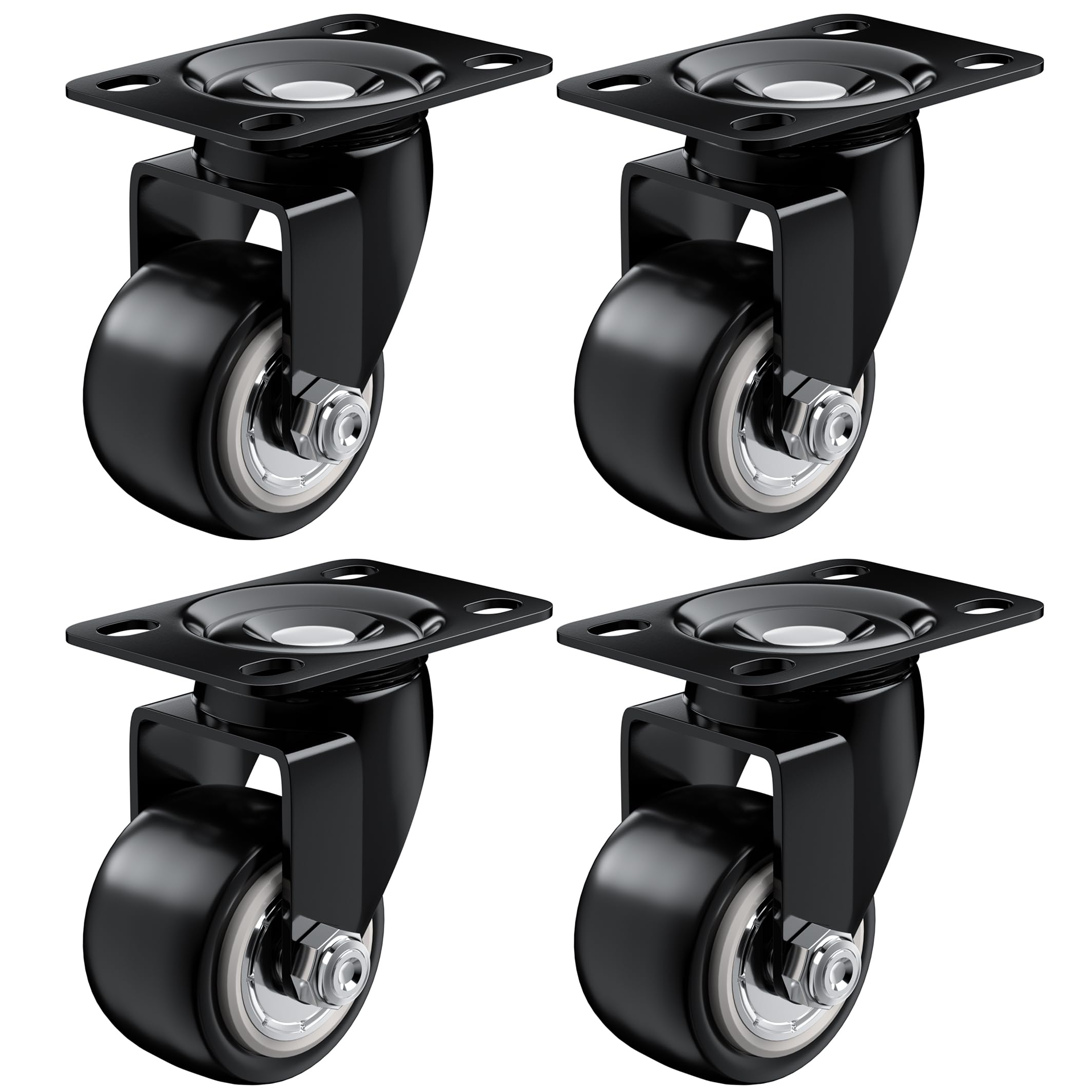 4PCS rubber castors wheels, Swivel Castors,Universal Rotary Caster ...