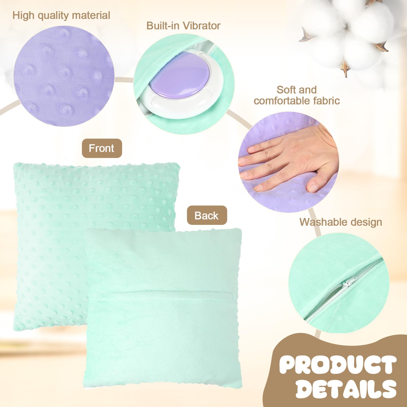 Snapklik.com : Kigley 2 Pcs Vibrating Pillow Pressure Activated Sensory ...