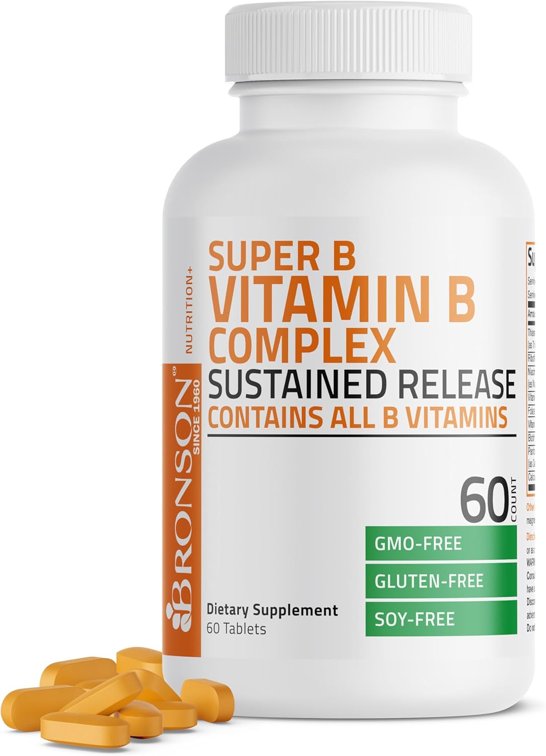 Amazon.com: Bronson Super B Vitamin B Complex Sustained Slow Release (Vitamin B1, B2, B3, B6, B9 ...