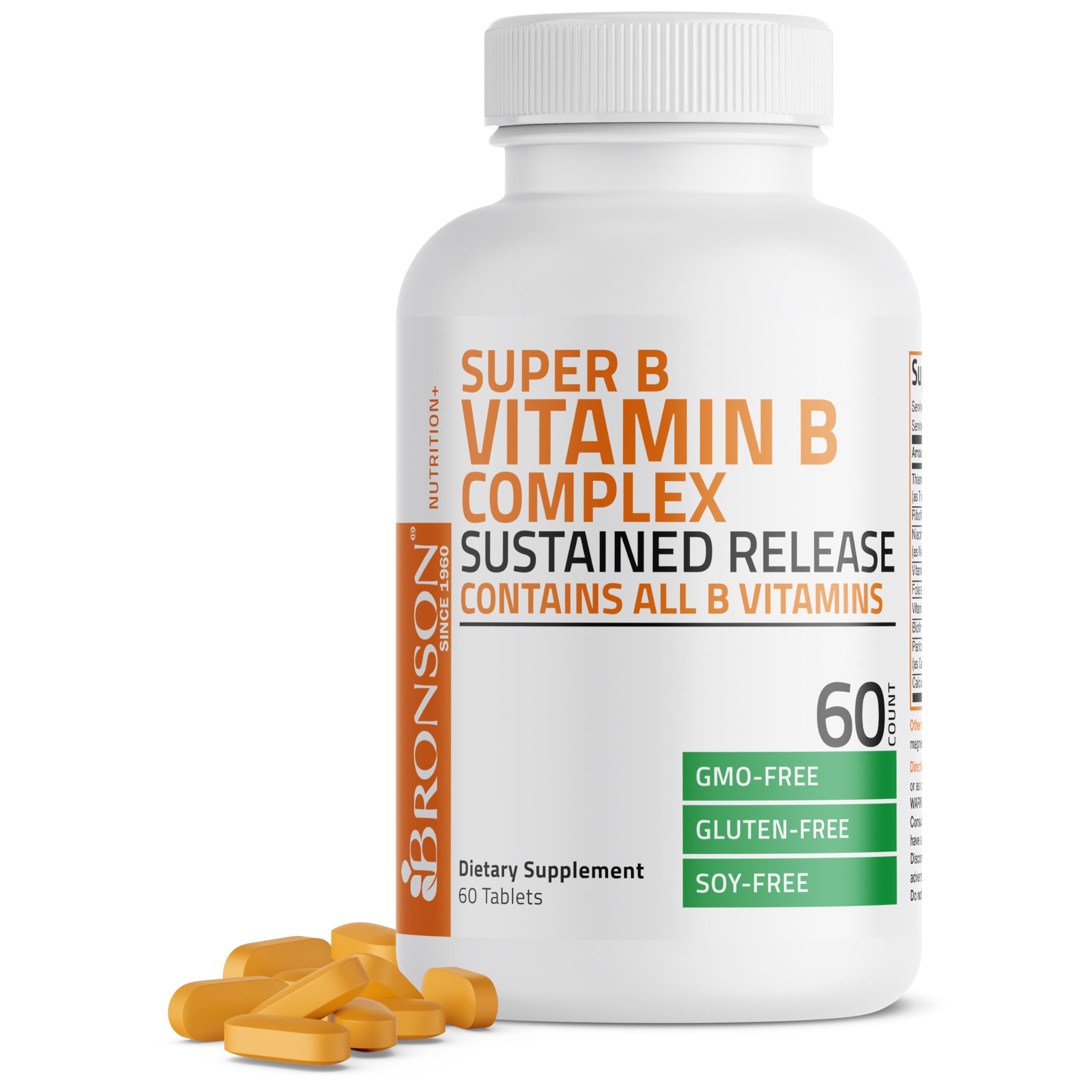 Amazon.com: Bronson Complejo de vitamina B Super B de liberación lenta sostenida (vitamina B1 ...