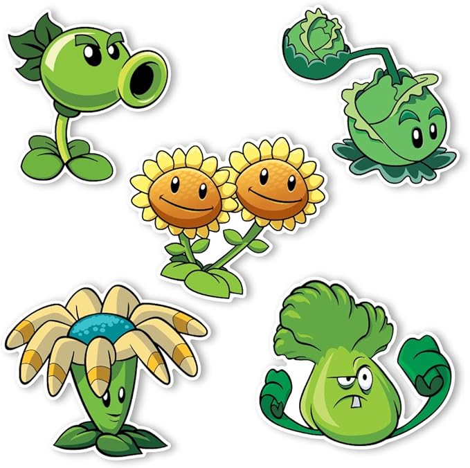 Amazon.com: Plants vs. Zombies 2 Wall Decals: Special Plant Set 1 (Five ...