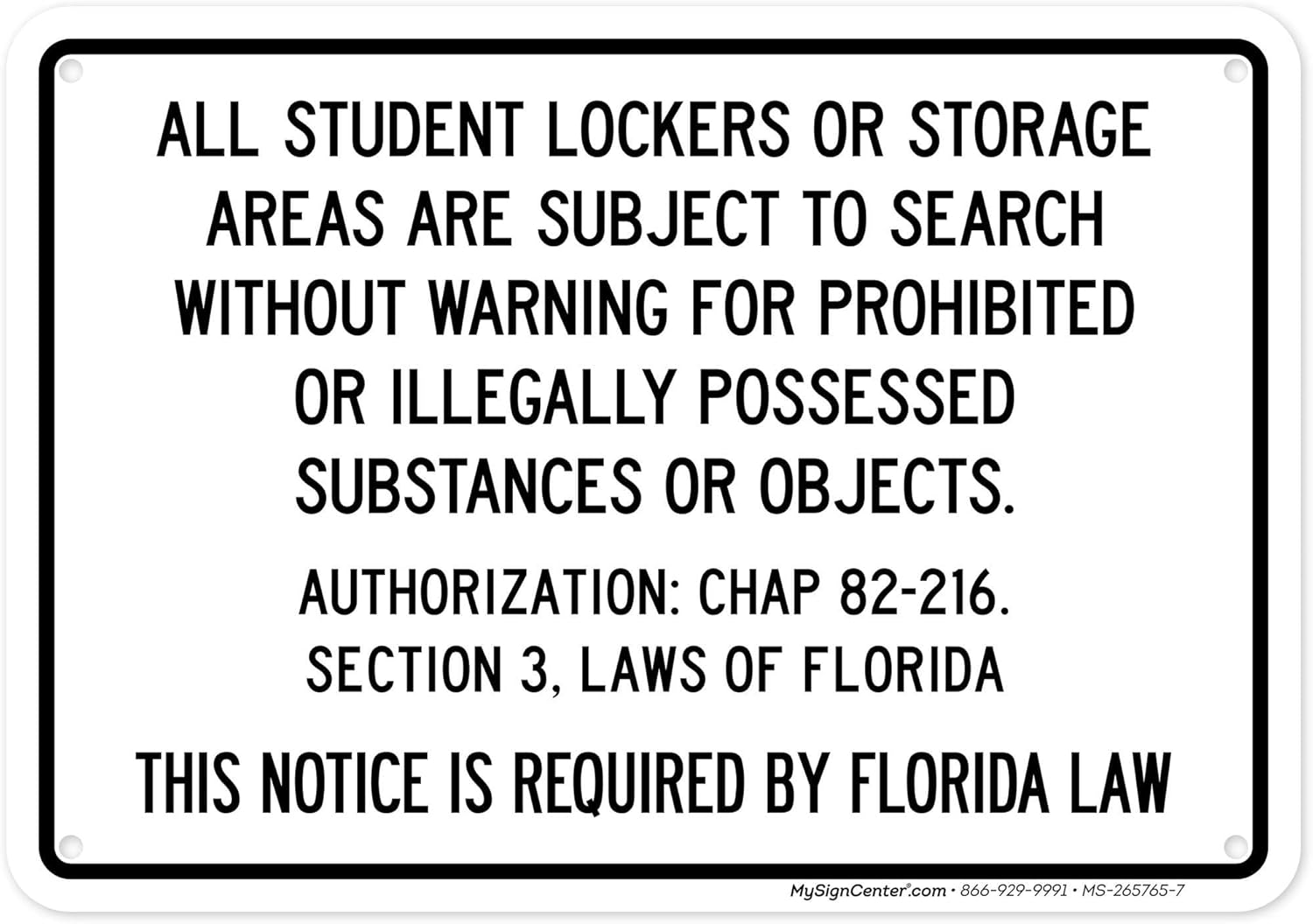 Amazon.com : All Student Lockers Or Storage Areas Are Subject To Search ...