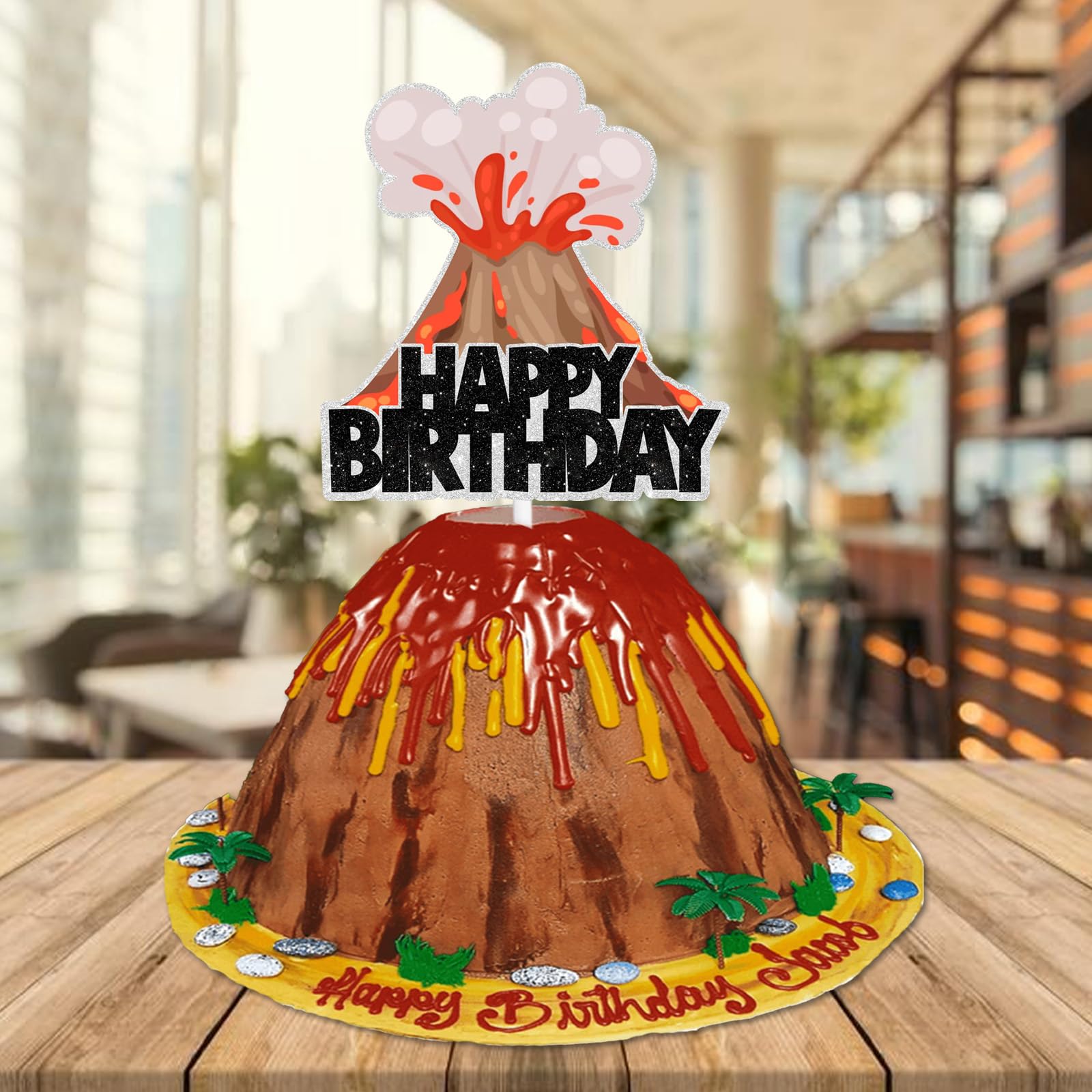 Volcano Theme Cake