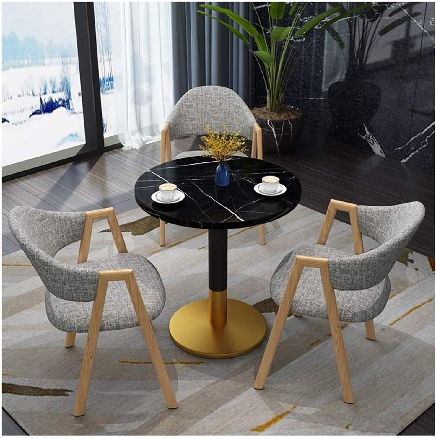 Amazon.com: Office Reception Round Table- Office Conference Table Set ...