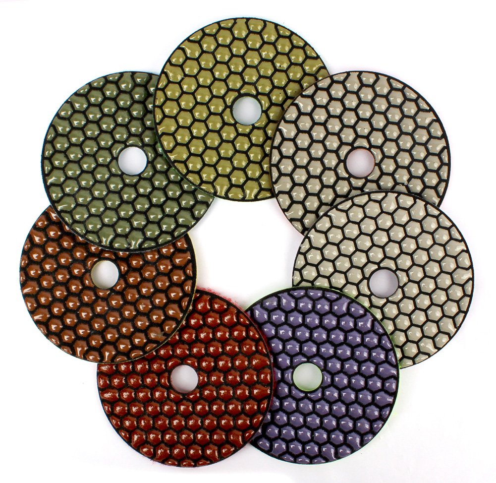 4 Inch Dry Polishing Discs 8-Piece 4" Dry Polishing Pad Set - Diamond ...