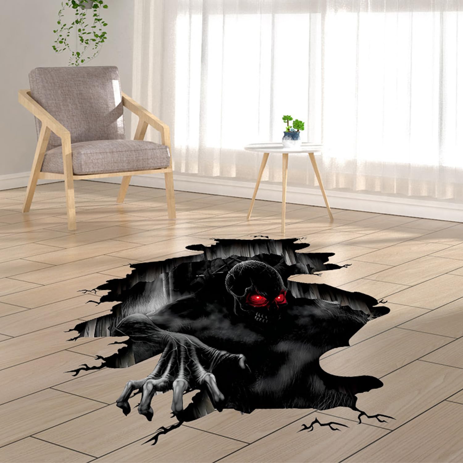 Amazon.com: 3D Halloween Wall Decals, Halloween Floor Decals, Scary ...