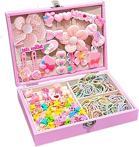 Beauenty Hair Accessories Set, Girls Hair Dress Up Kit with Jewelry Box ...