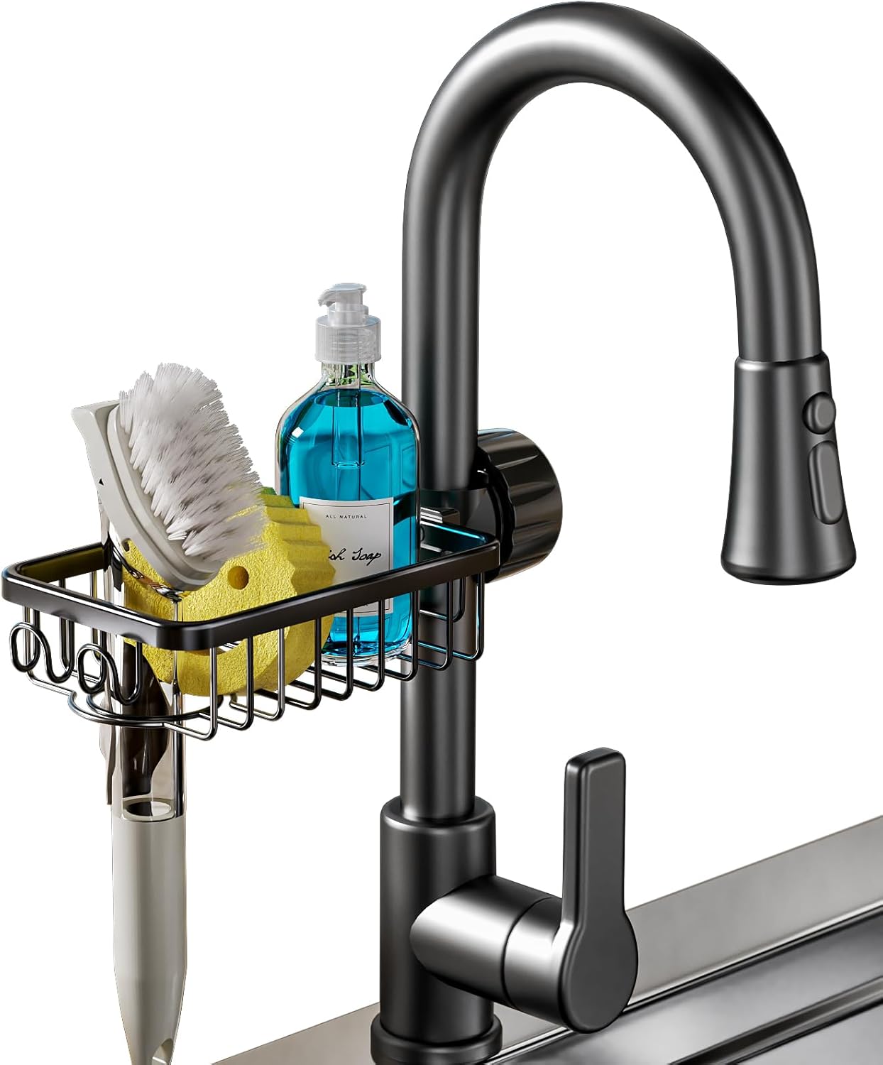 Amazon.com - LONIN Sponge Holder Over Faucet Kitchen Sink Caddy ...