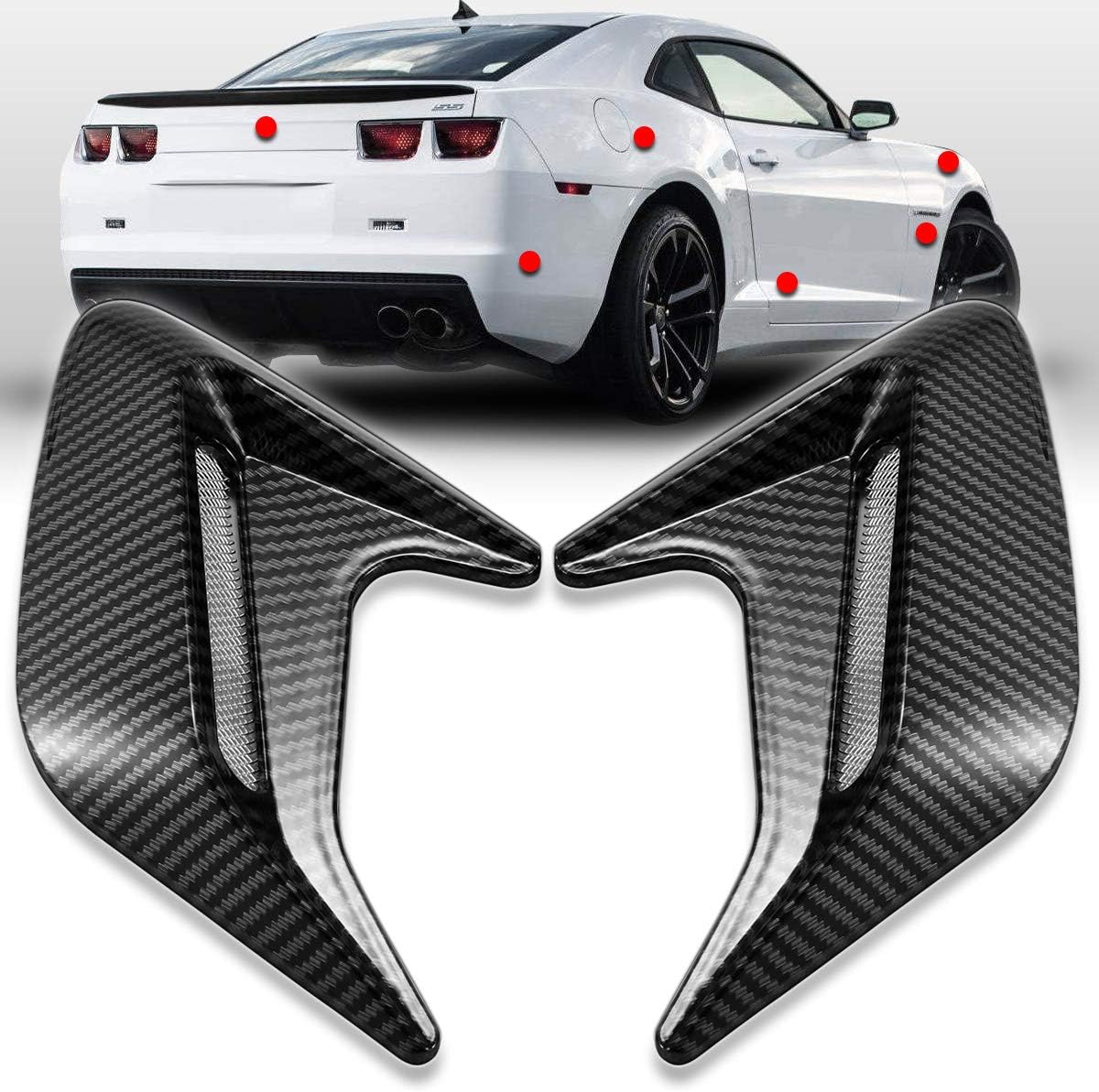 Amazon.com: Car Hood Vents, 2pcs Carbon Fiber Style Car Air Flow Intake ...