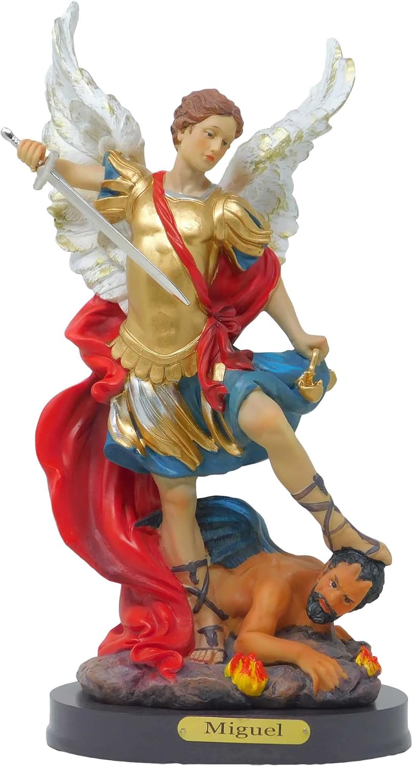 Amazon.com: Archangel Michael 12 inch Tall Religious Figure Arcangel Miguel Statue : Home & Kitchen