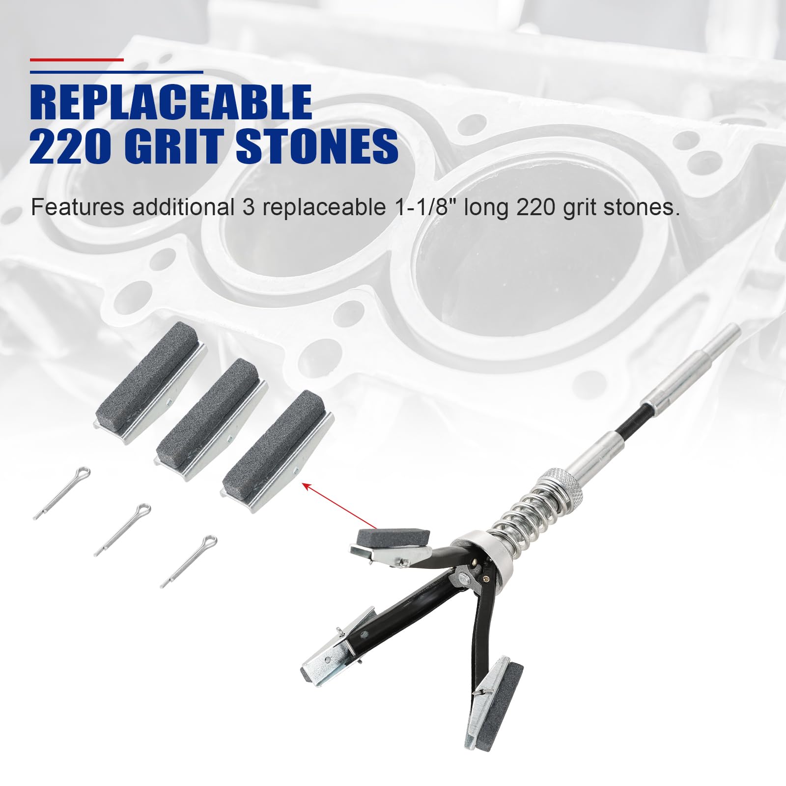 Snapklik.com : NYXOVA Engine Cylinder Hone Adjustable Deglazer Set For ...