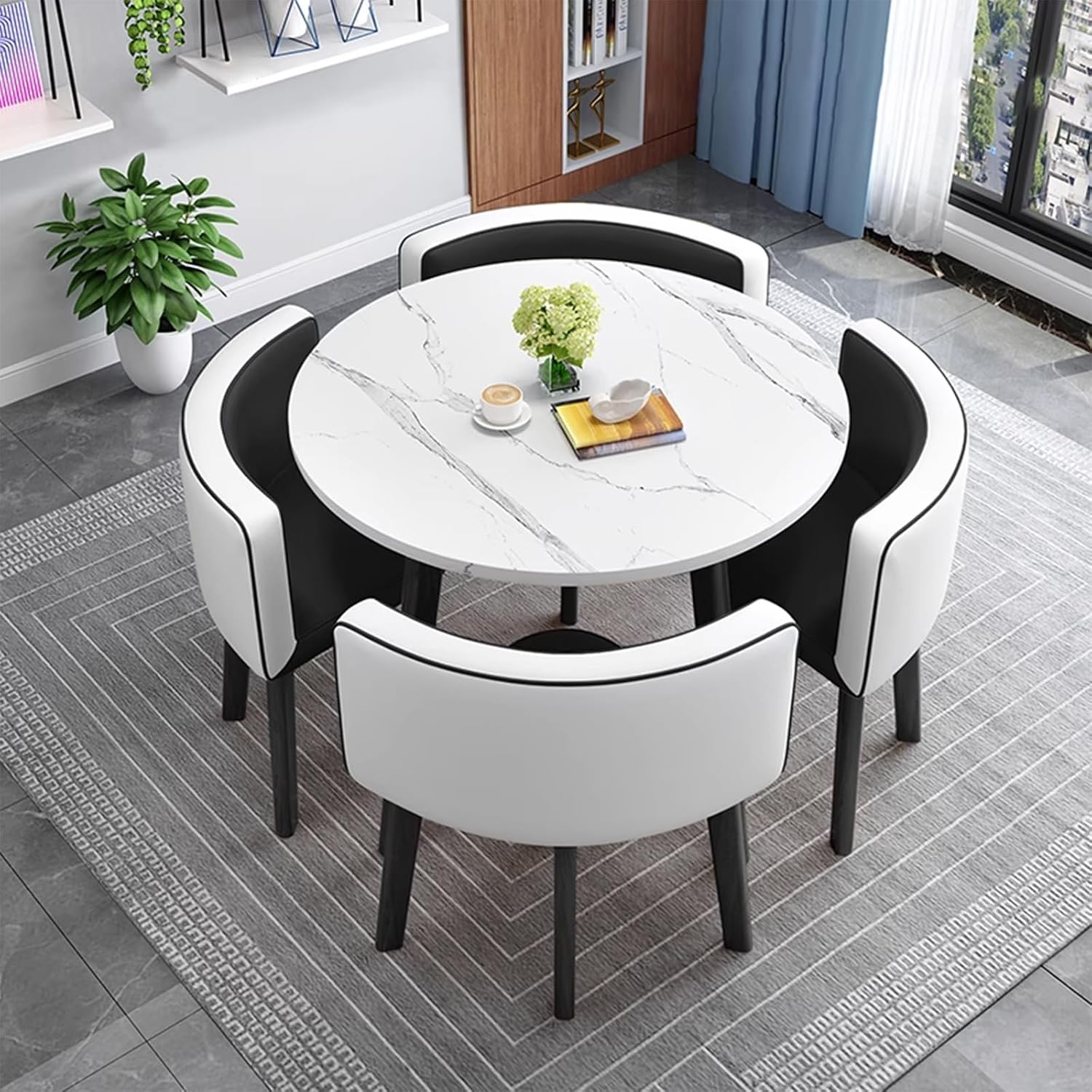Amazon.com: HASMI Conference Room Table and Chairs, Office Reception ...