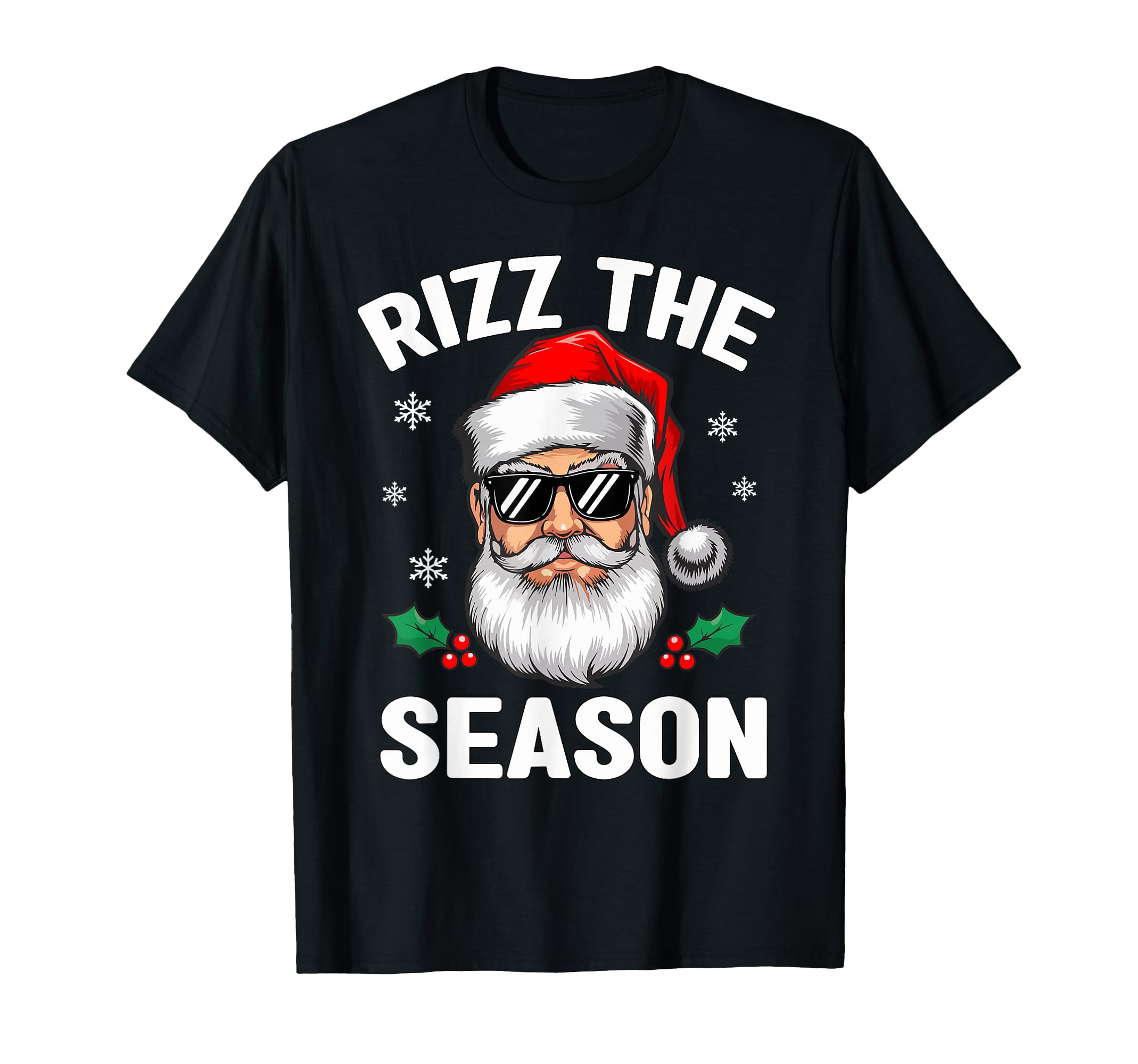 Amazon.com: Rizz The Season Santa Kids Teen Boys Funny Christmas Men T ...
