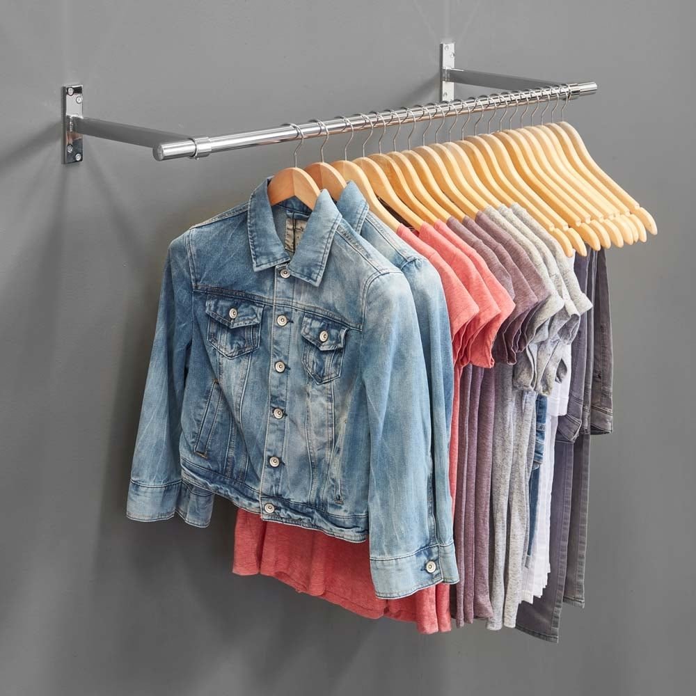 Buy Shopfitting Warehouse Wardrobe Wall-Mounted Chrome Tube Hanging ...
