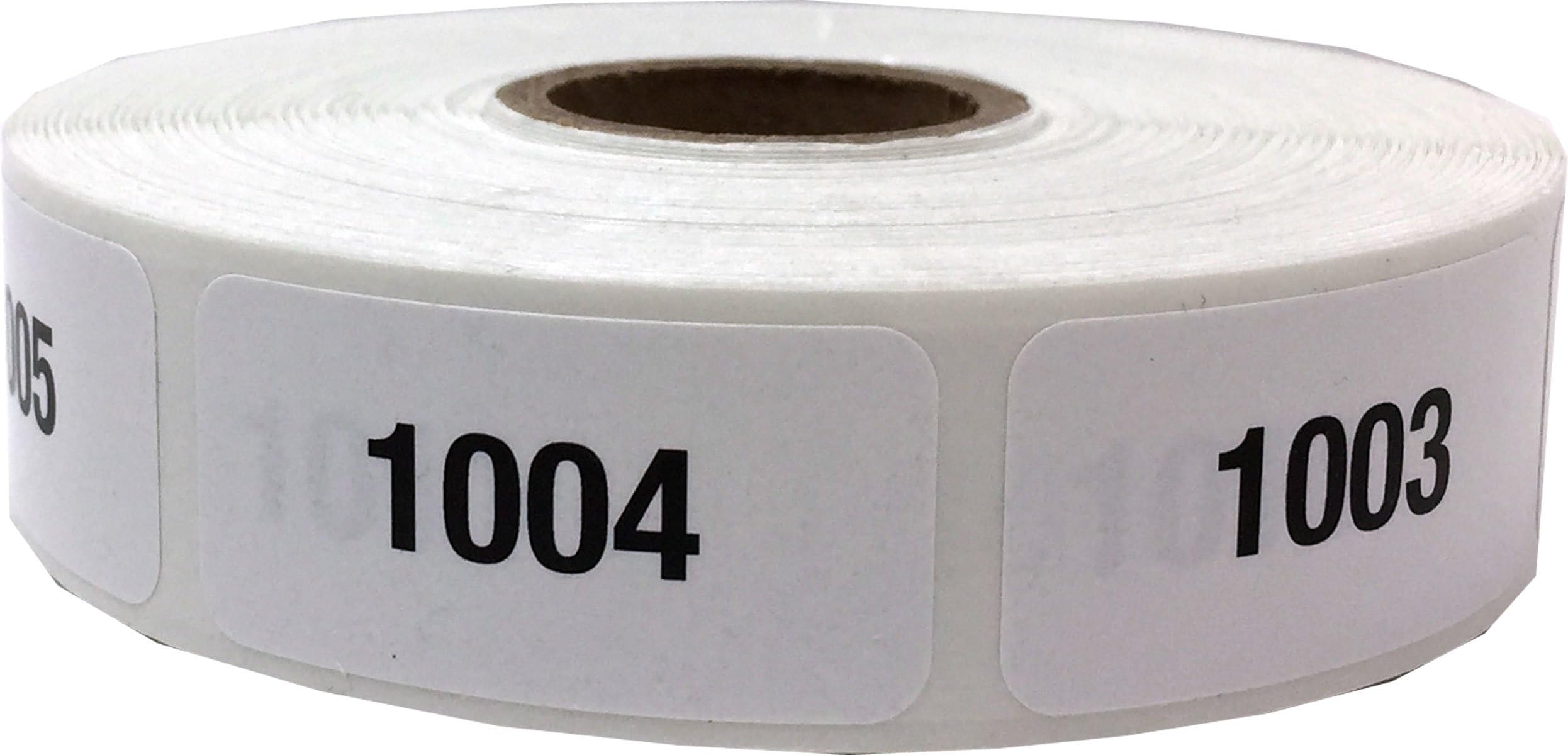 Amazon.com : White with Black 1001-2000 Consecutive Number Stickers, 3/ ...