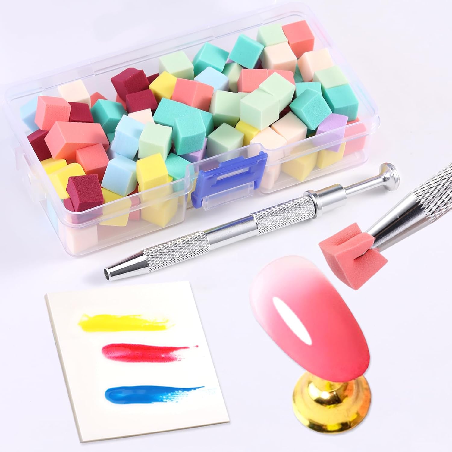Amazon.com : 100Pcs Nail Sponges for Ombre Nail Art, Mini Soft Nail Art ...