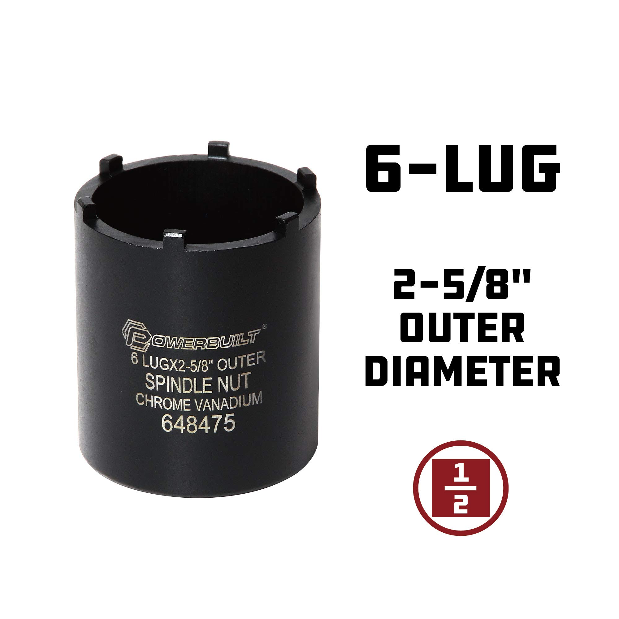 Snapklik.com : Powerbuilt Spindle Socket, 6 Outer Black, 6 Lug, Remove ...