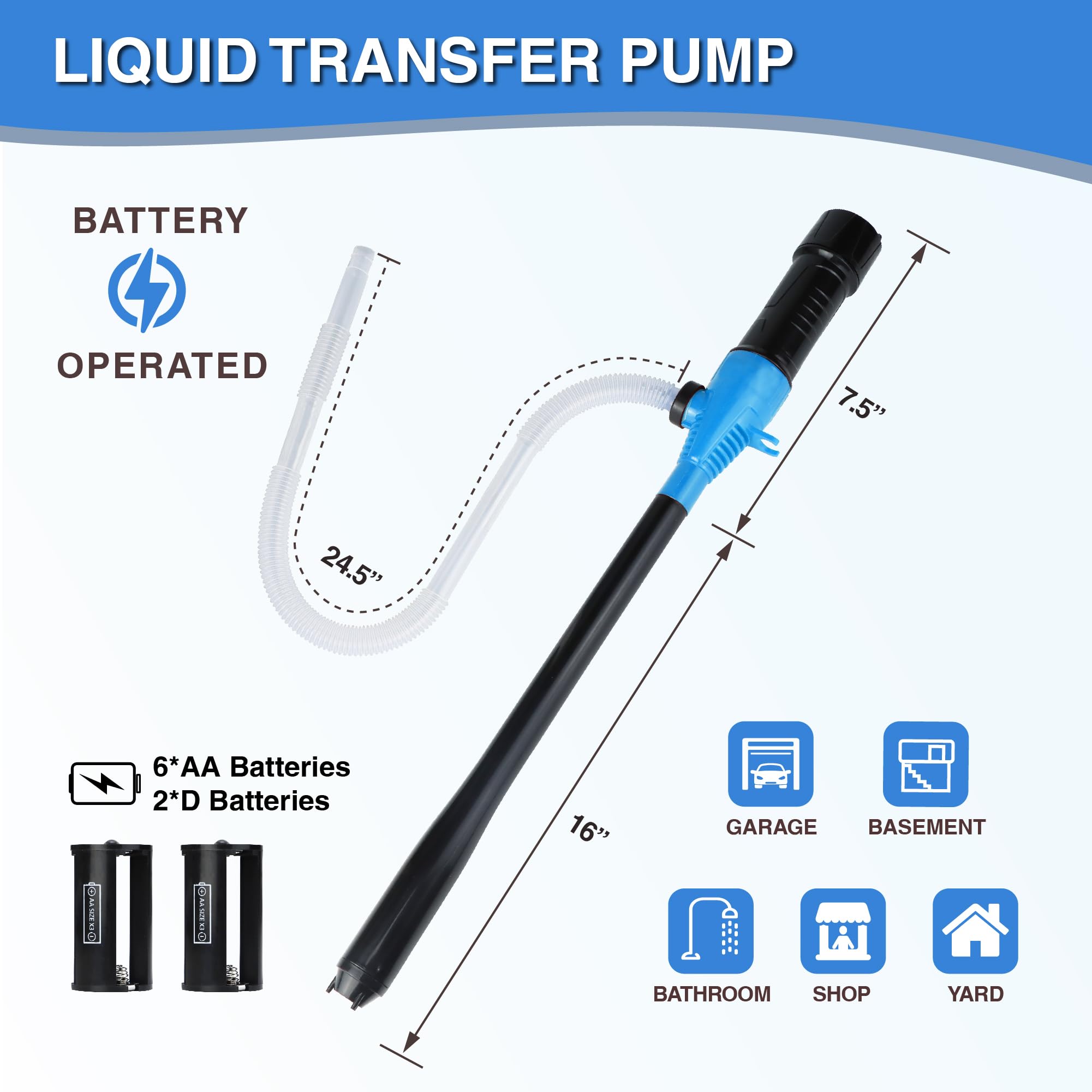 Snapklik.com : Portable Transfer Pump Battery Operated Electric Siphon ...