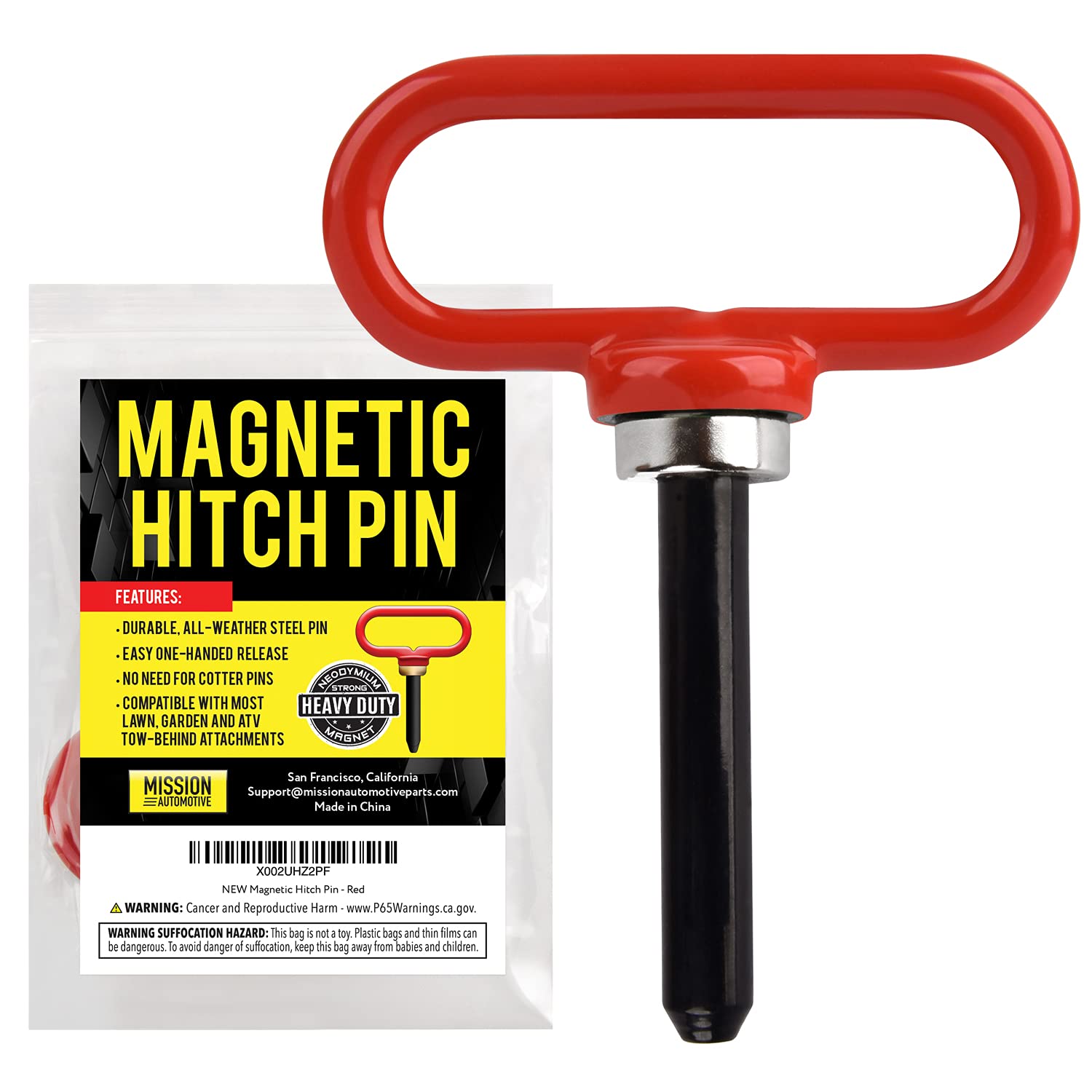 Buy Magnetic Hitch Pin Red Color - Lawn Mower Trailer Hitch Pins ...