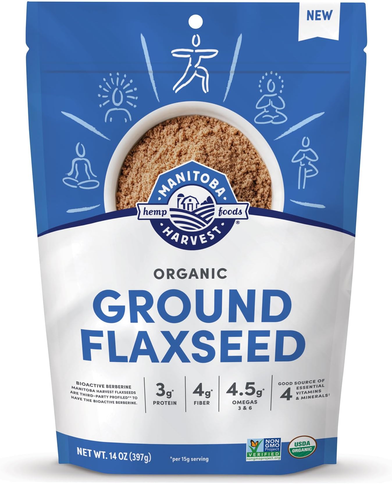 Amazon.com: Herbaila Ground Flax Seed Powder 1lb - Ground Flaxseed Meal ...
