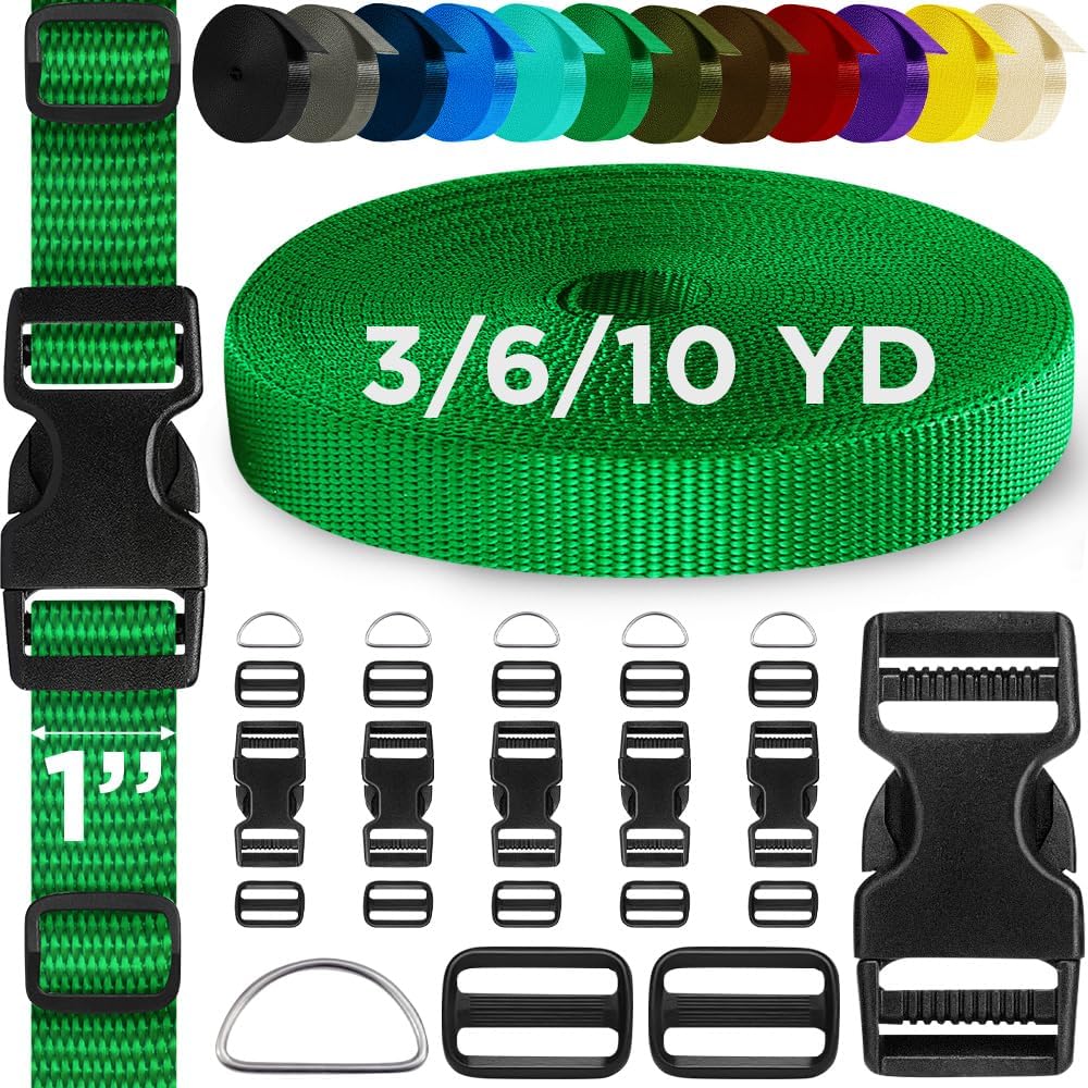 Amazon.com: TECEUM Buckles & Strap Kit – 1" Green Nylon Webbing 6 (yd ...