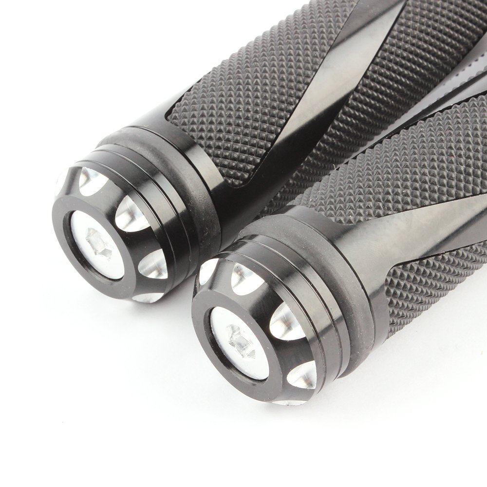 Snapklik.com : 7/8" 22mm Motorcycle CNC Aluminum Rubber Gel Hand Grips ...
