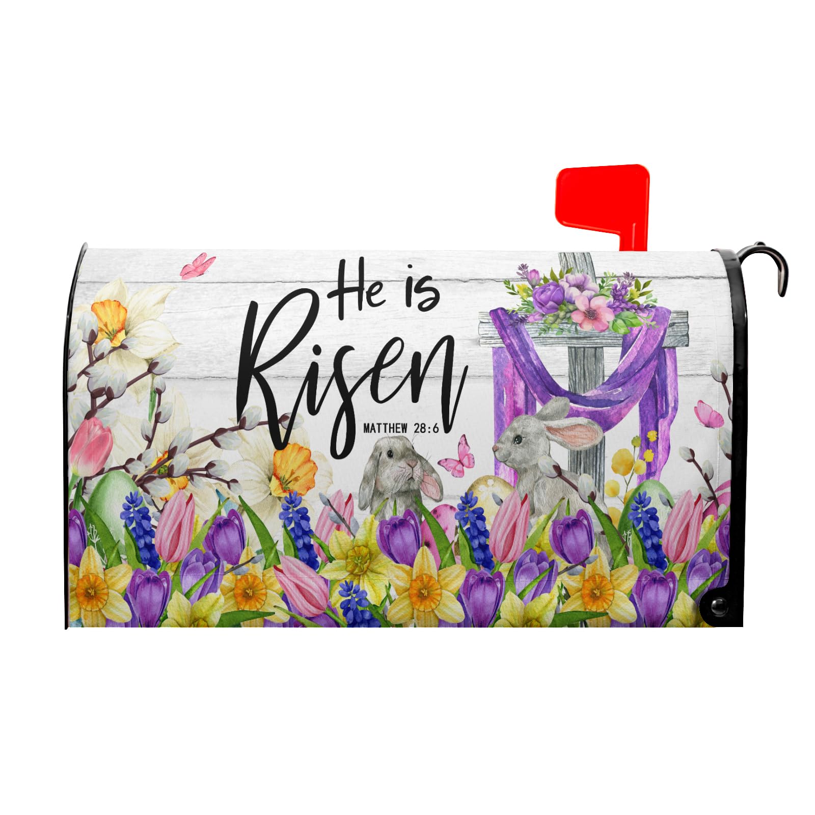 Amazon.com: Easter Mailbox Cover Magnetic Standard Size 18"x21" He is ...