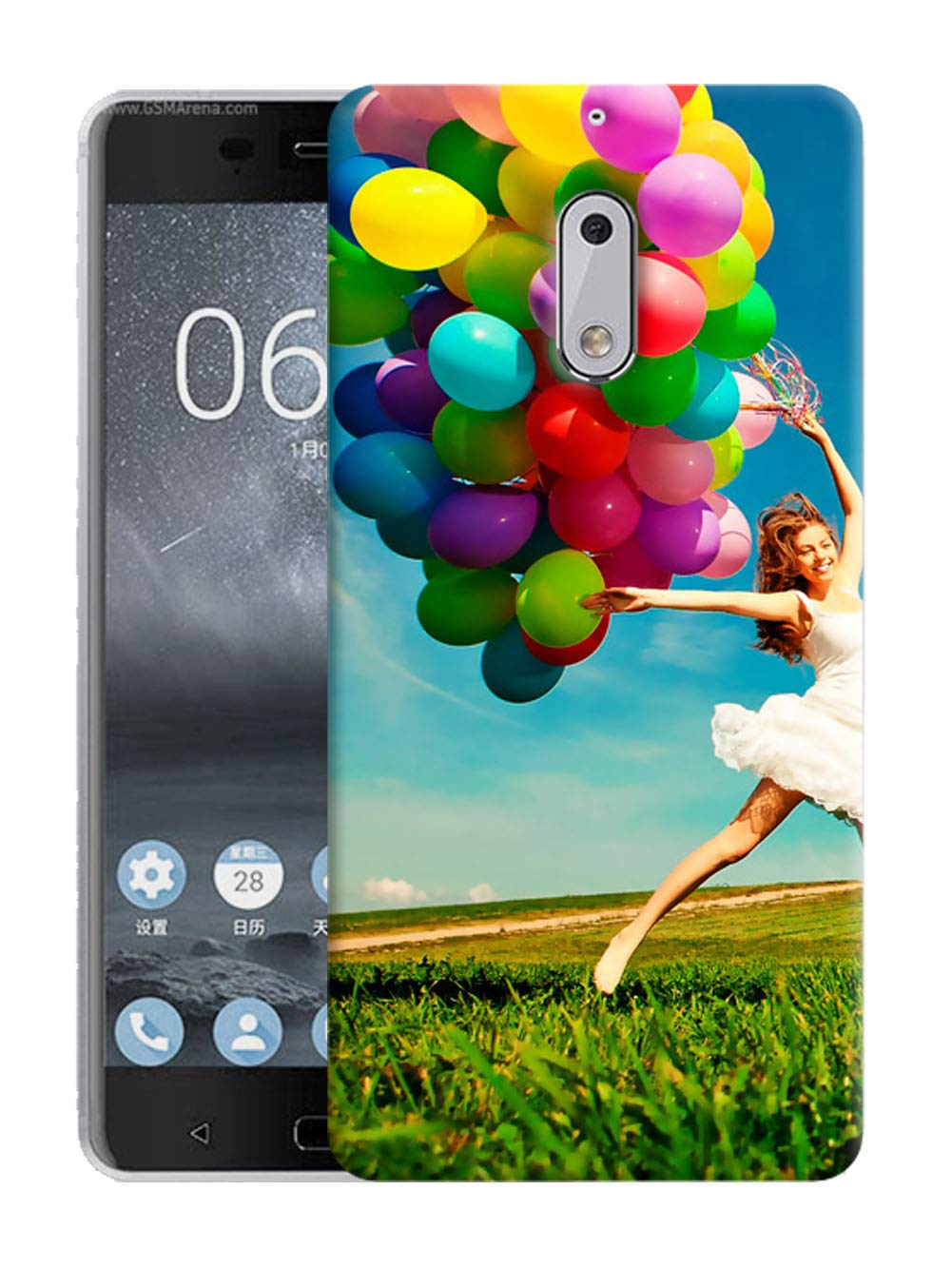TolMol Printed Back Cover for Nokia 6 (Girl Jumping with Balloons ...