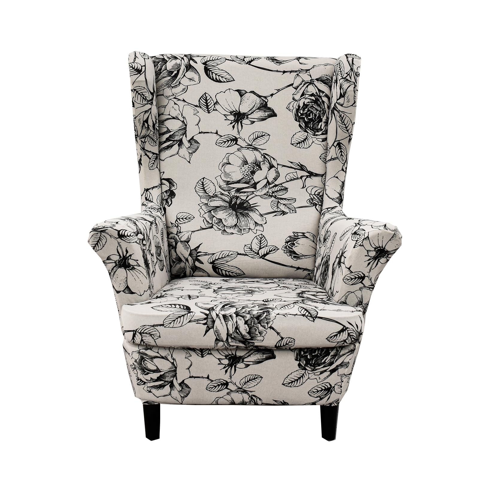 Amazon.com: CRFATOP Printed Wing Back Chair Slipcovers with Cushion ...