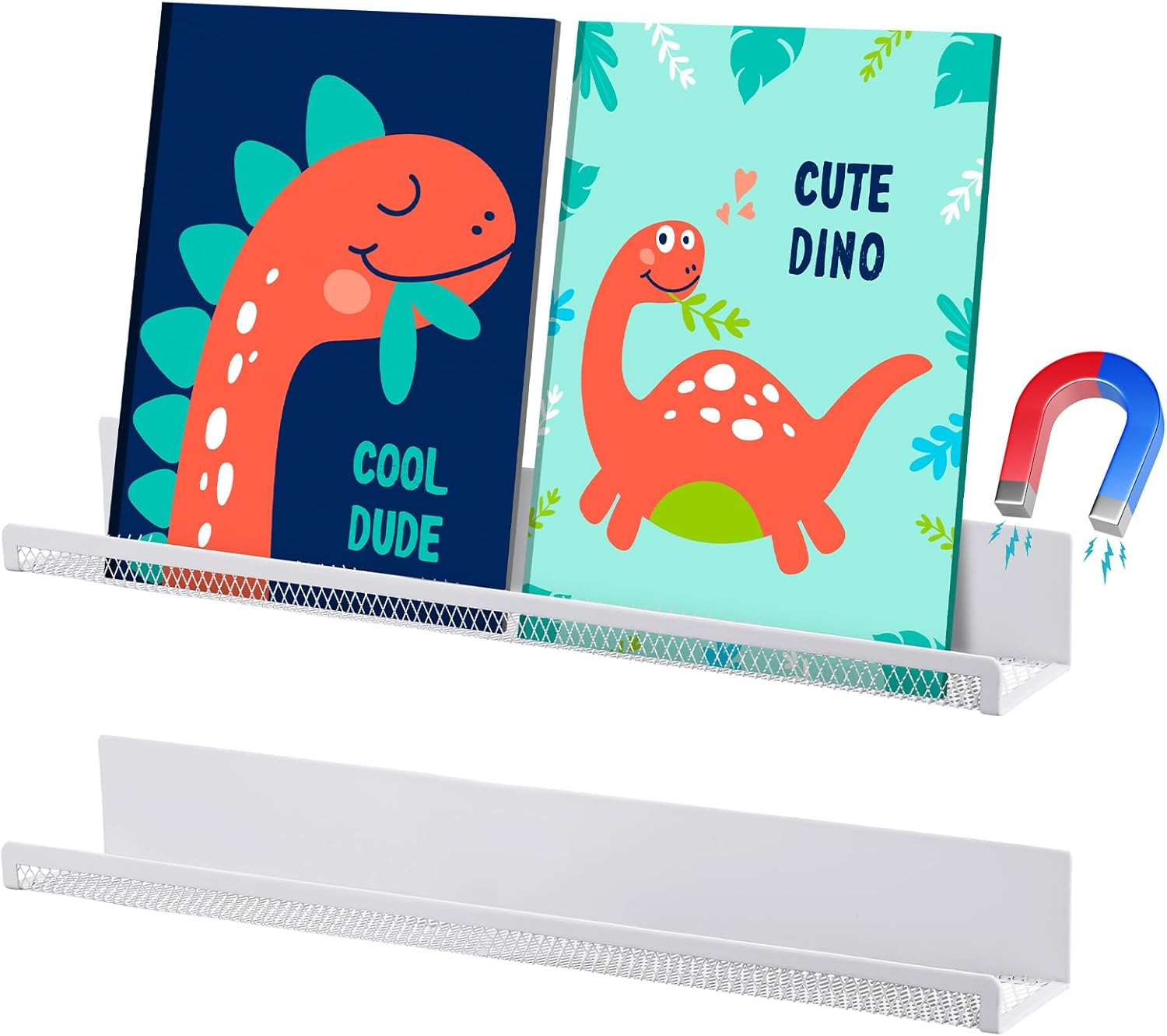 Amazon.com: Fulmoon 2 Pcs Magnetic Book Shelf for Whiteboard Classroom ...