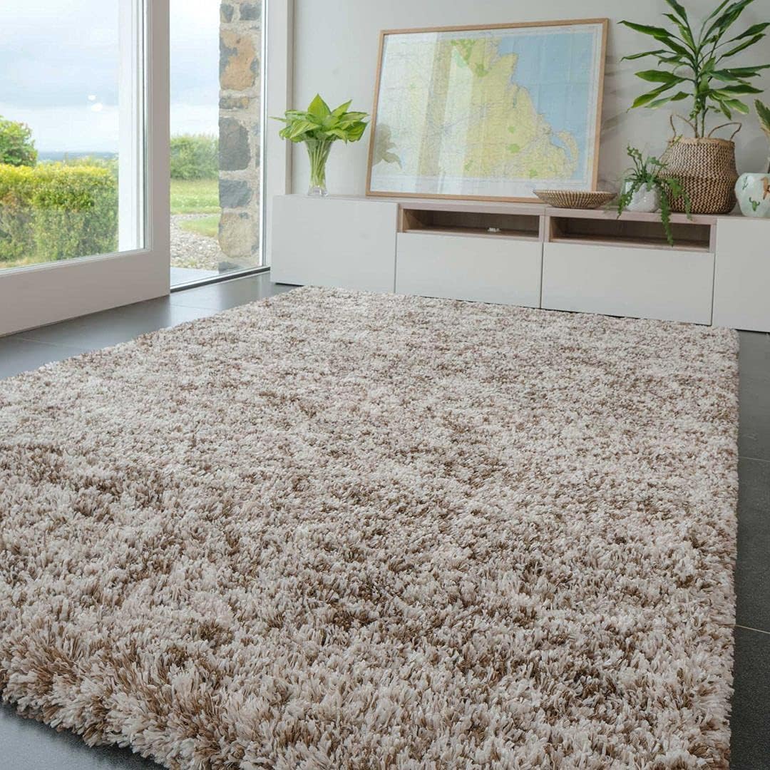 Affordable Durable Brown Beige Fuffly Shaggy Shag Carpet Rug Modern ...