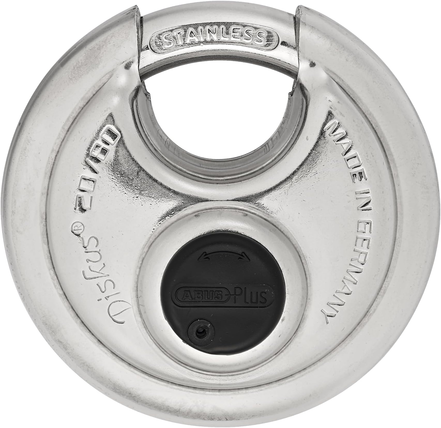 ABUS Diskus 20/80 Heavy Duty Stainless Steel Disk Padlock - Rustproof ...