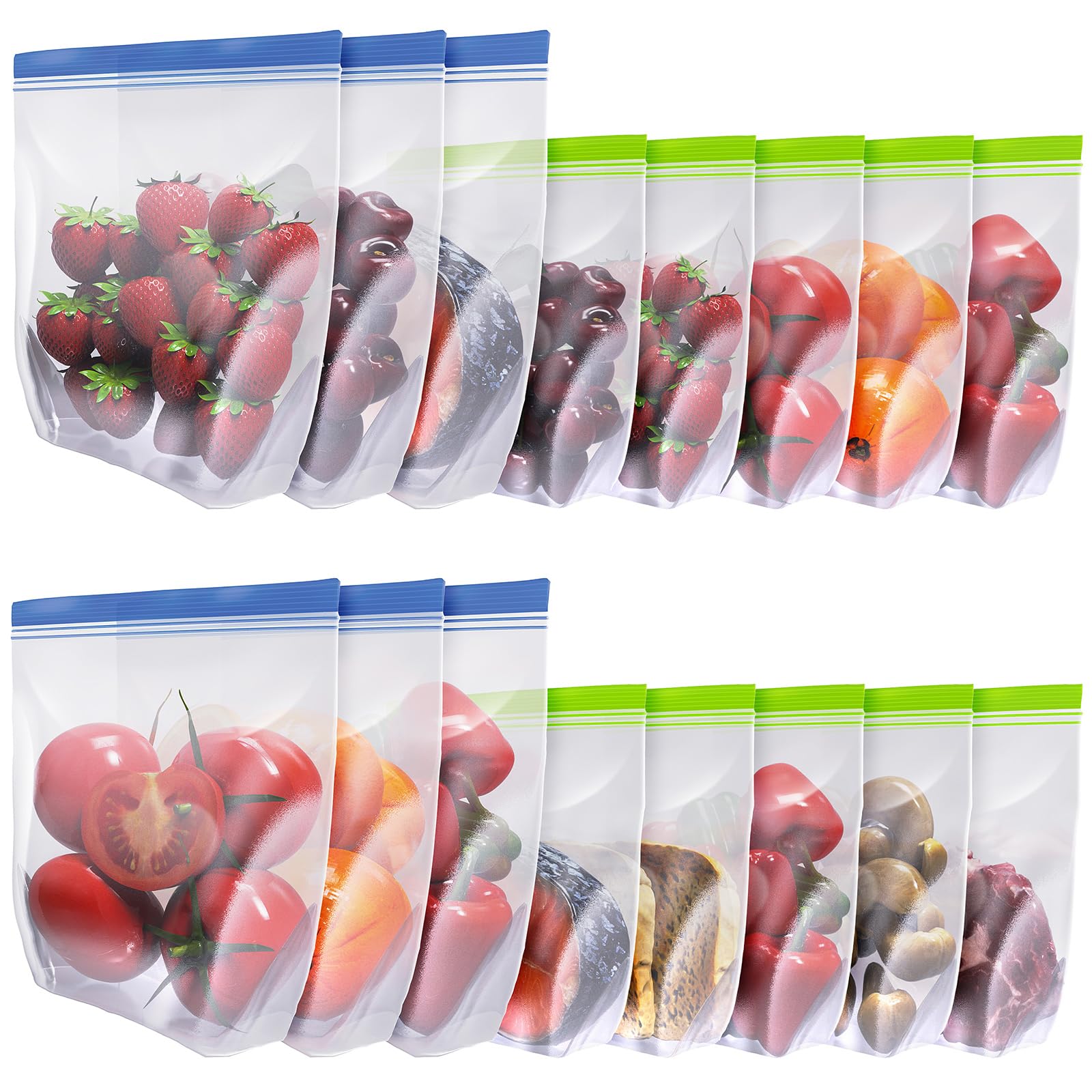 Amazon.com: Wovtary 16 Pack Reusable Freezer Bags Dishwasher Microwave ...