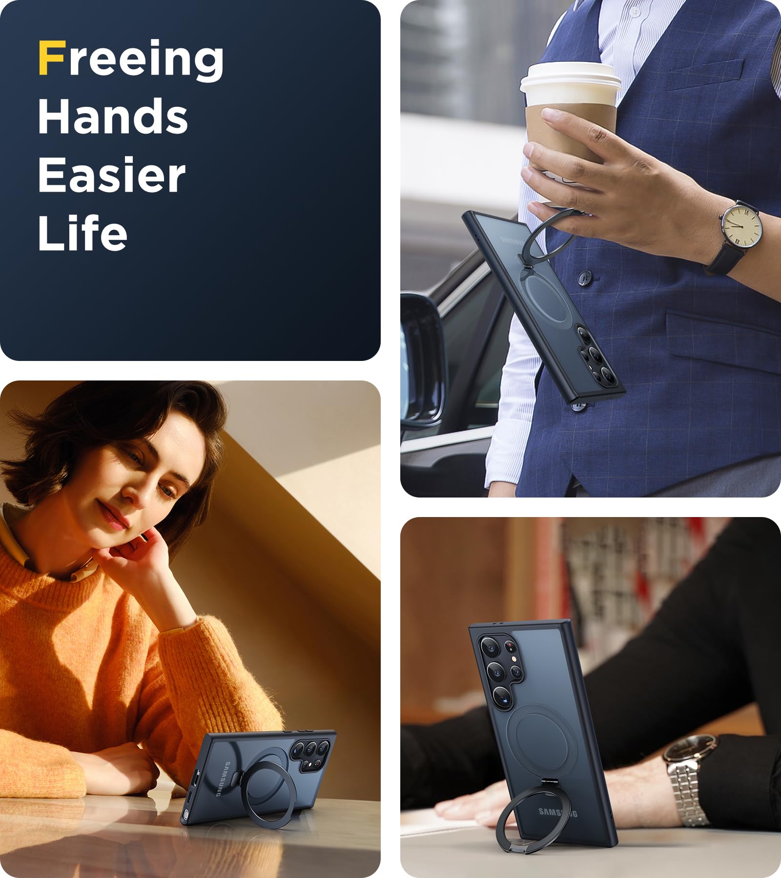 Humixx Magnetic for Samsung Galaxy S24 Ultra Case with Stand [Compatible with Magsafe ...