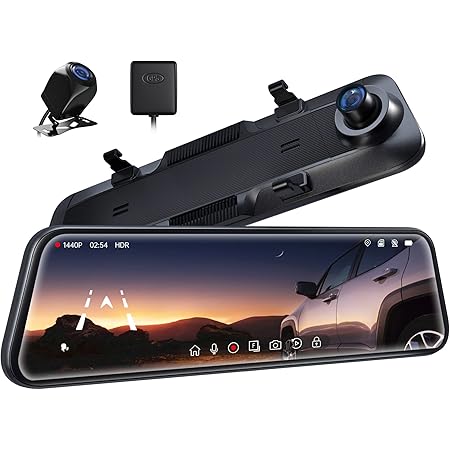 Amazon.com: Pelsee P12 Pro 4K Mirror Dash Cam, 12'' Rear View Mirror ...