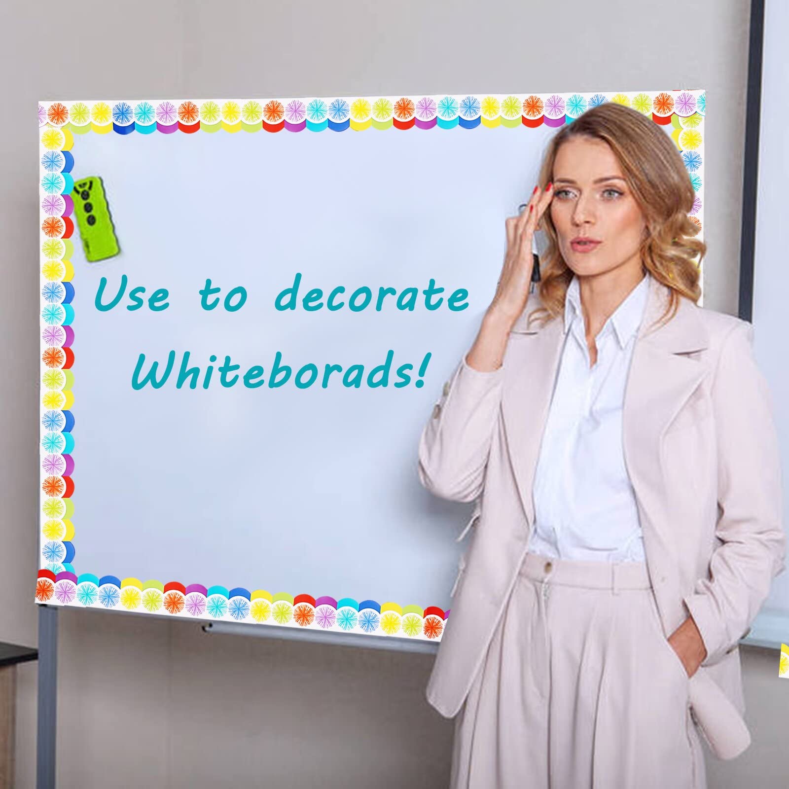 Snapklik.com : 2 Rolls Bulletin Board Borders,99 Ft Colorful Scalloped ...
