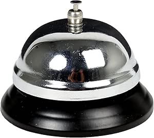 Desk TECH Classic Chrome Desk Bell - 3.25"D x 3"H, Chrome Silver ...