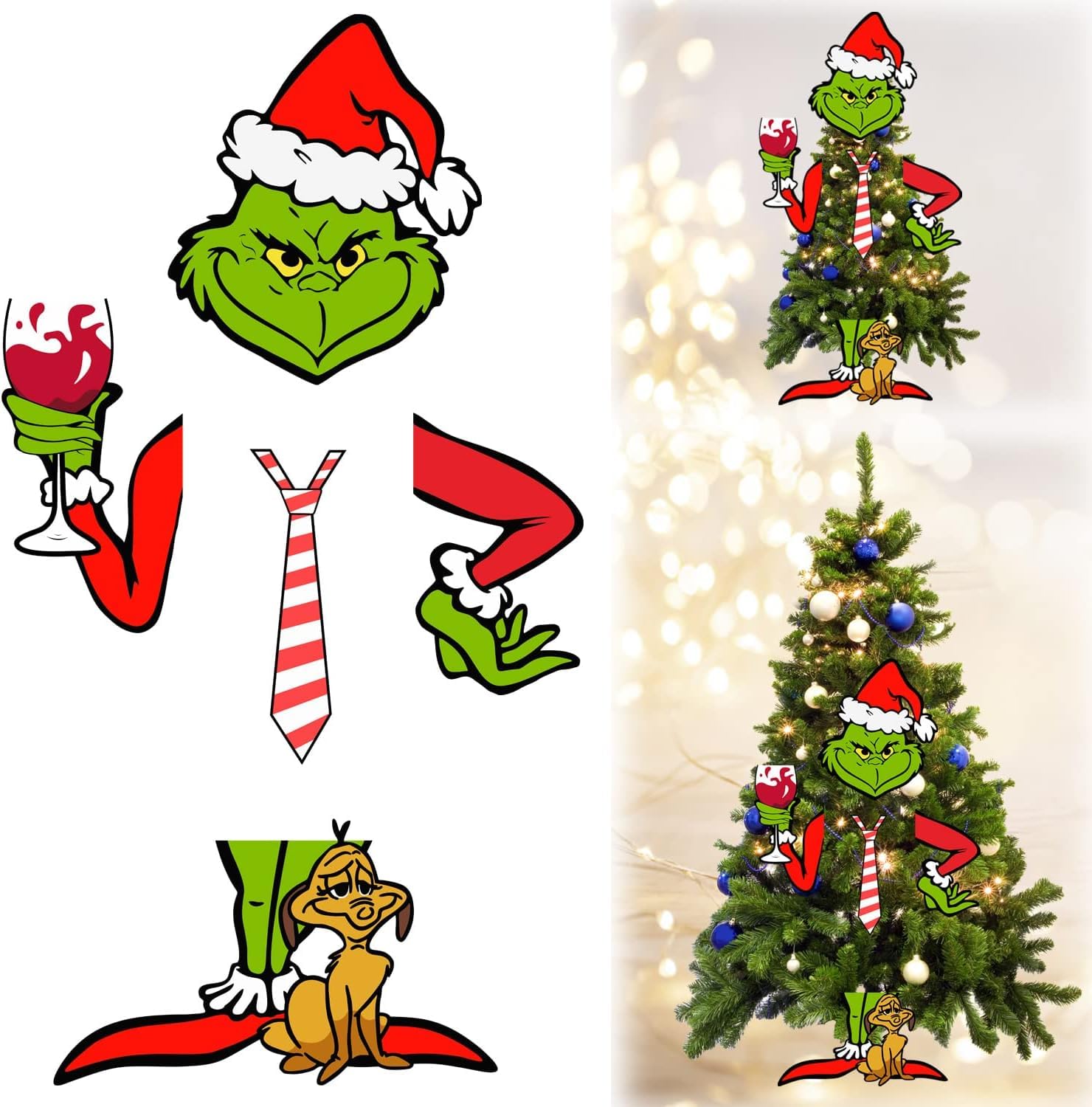 Grinch Christmas Tree Topper Decor,Large Christmas Tree Decorations ...