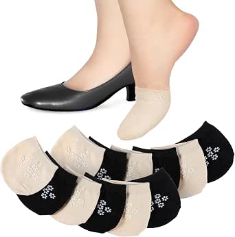 Amazon.com: Molain 6 Pairs Toe Topper Socks No Show Liner Half Socks ...